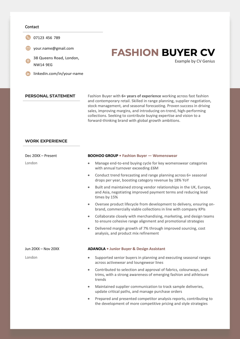 Fashion CV: Examples, Template, & Tips
