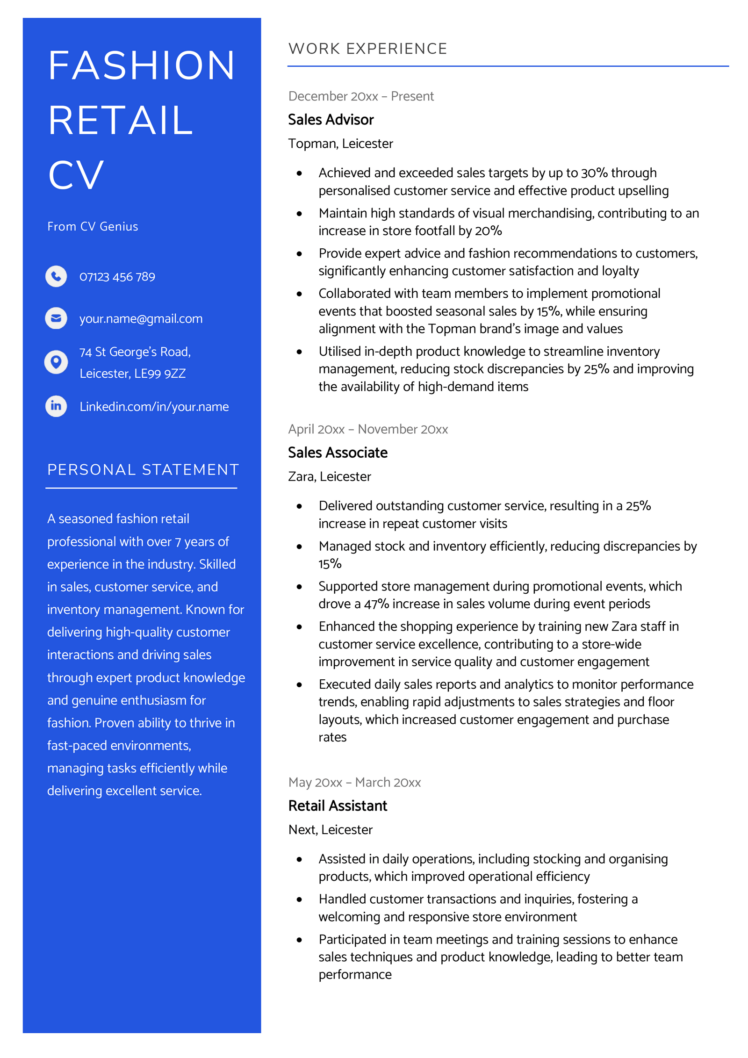 11 Retail CV Examples & Writing Tips for 2024