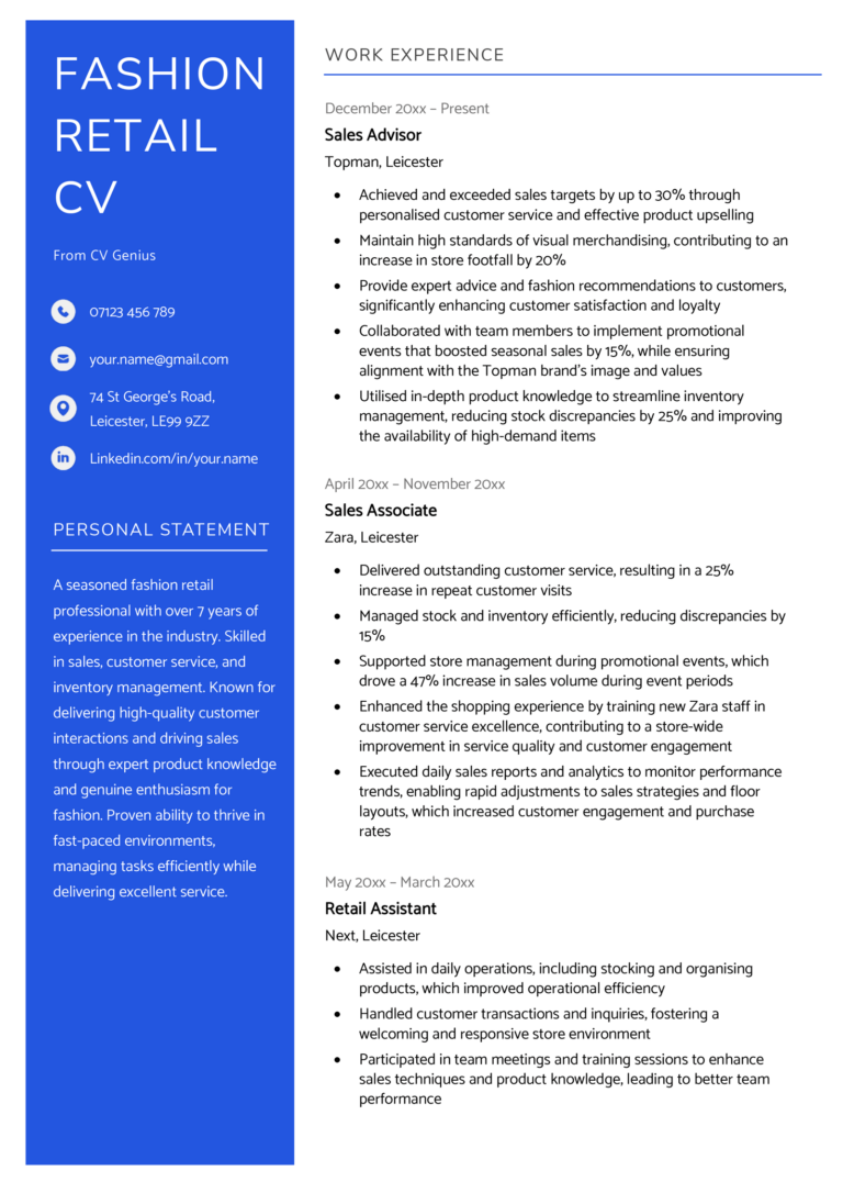11 Retail CV Examples & Writing Tips for 2024