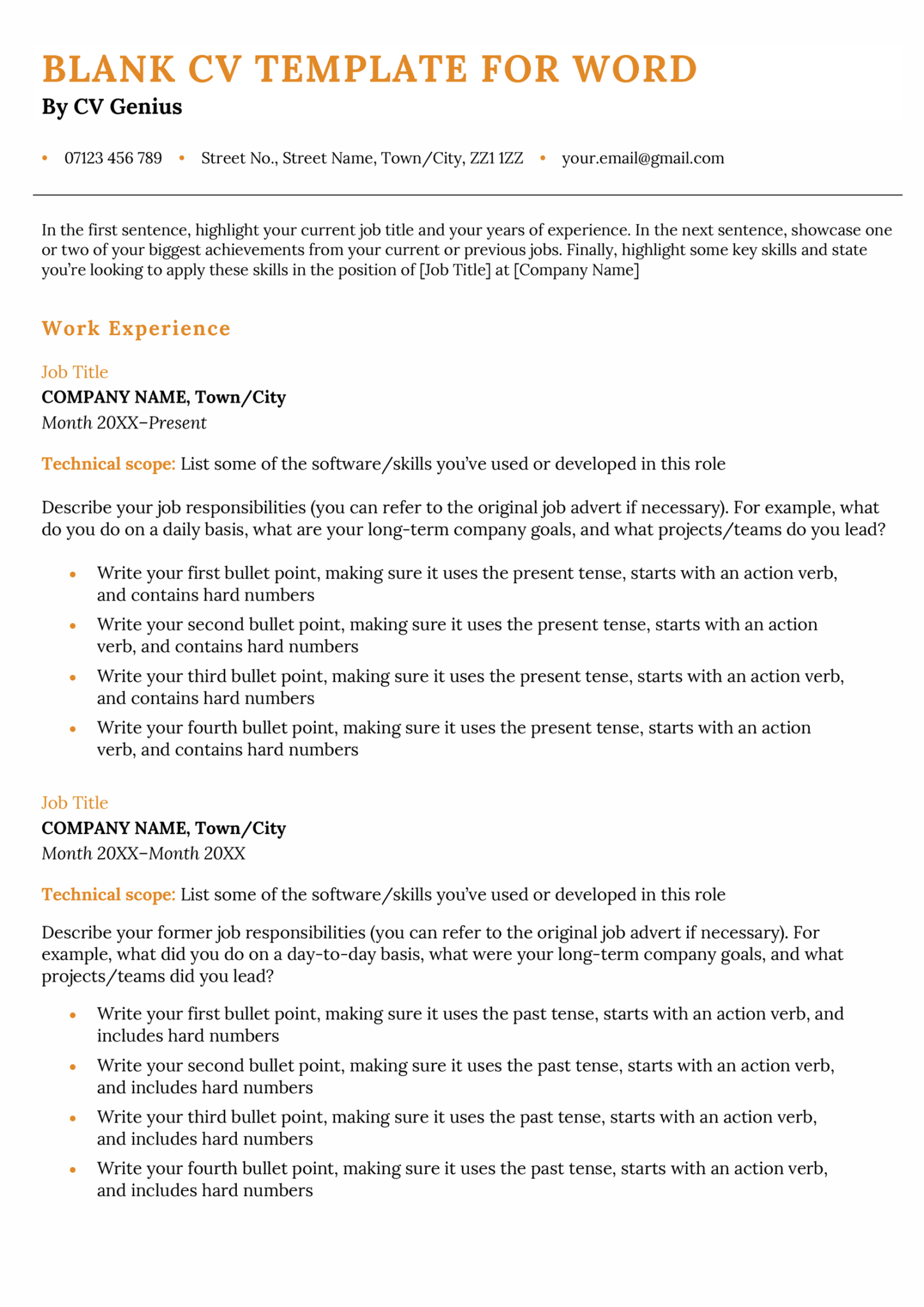 17 Free Downloadable CV Templates for Microsoft Word