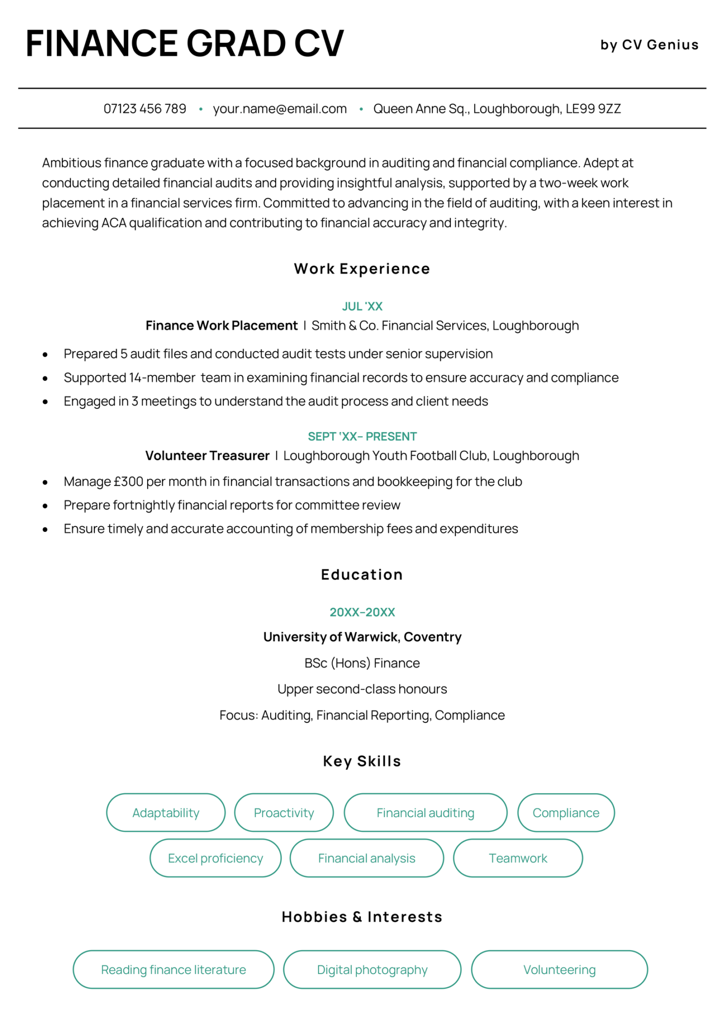 9 Graduate CV Examples, Template, and Writing Tips