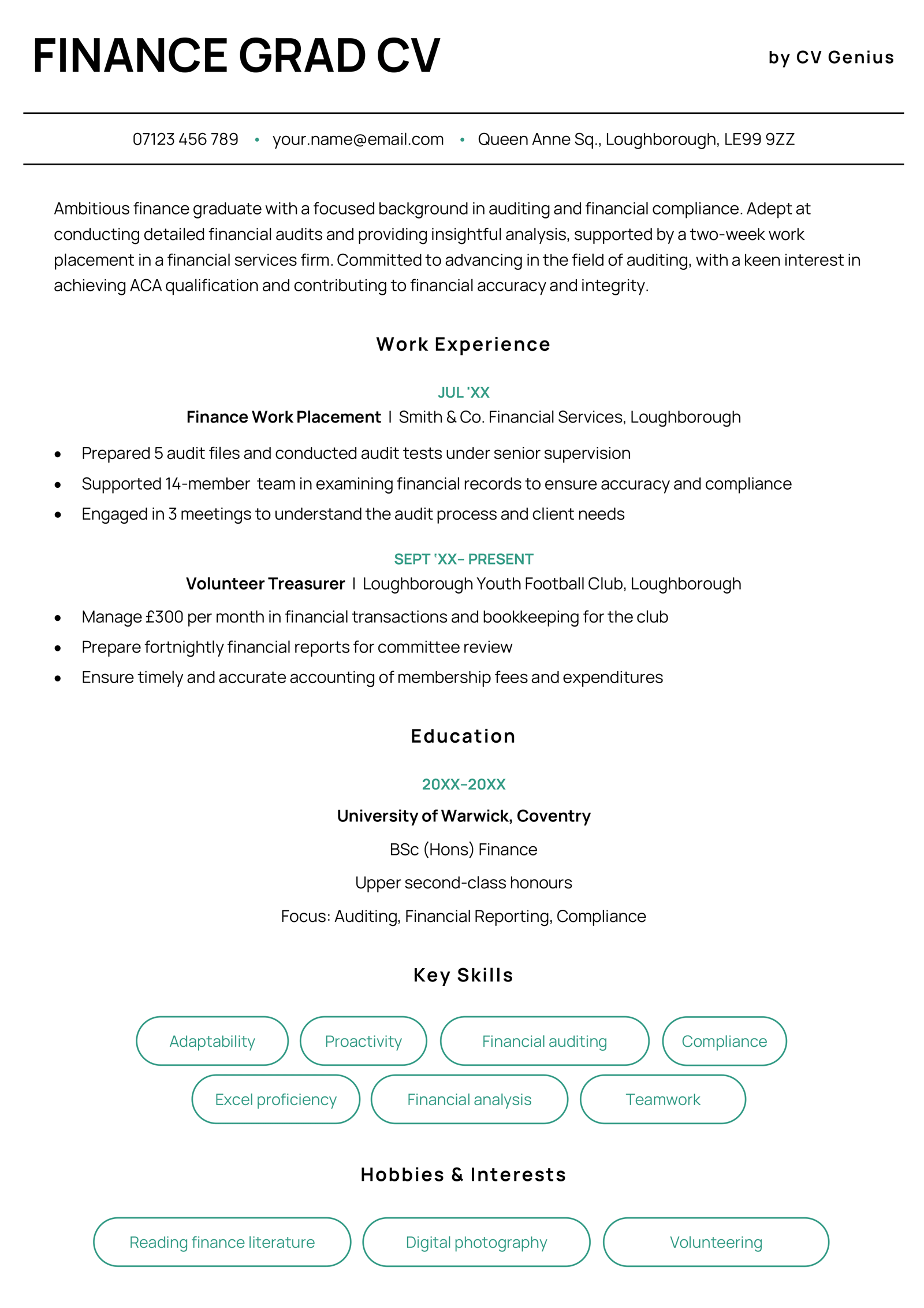9 Graduate CV Examples, Template, and Writing Tips