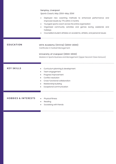 Football Coach CV Example, Template, & Writing Tips