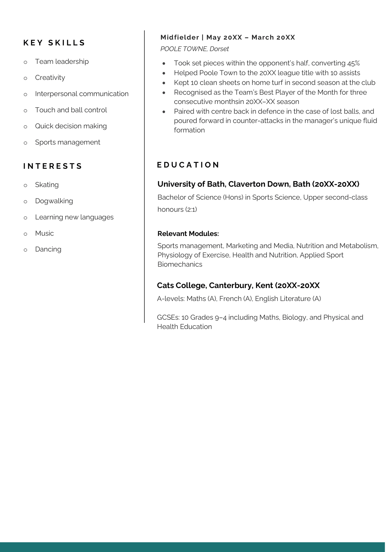 Football CV Example & Writing Tips for 2025