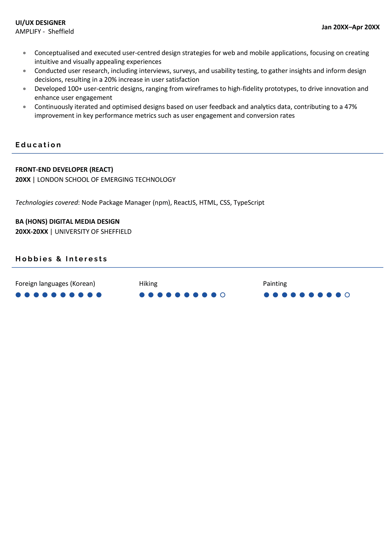Front-End Developer CV: Template, Examples, & Tips