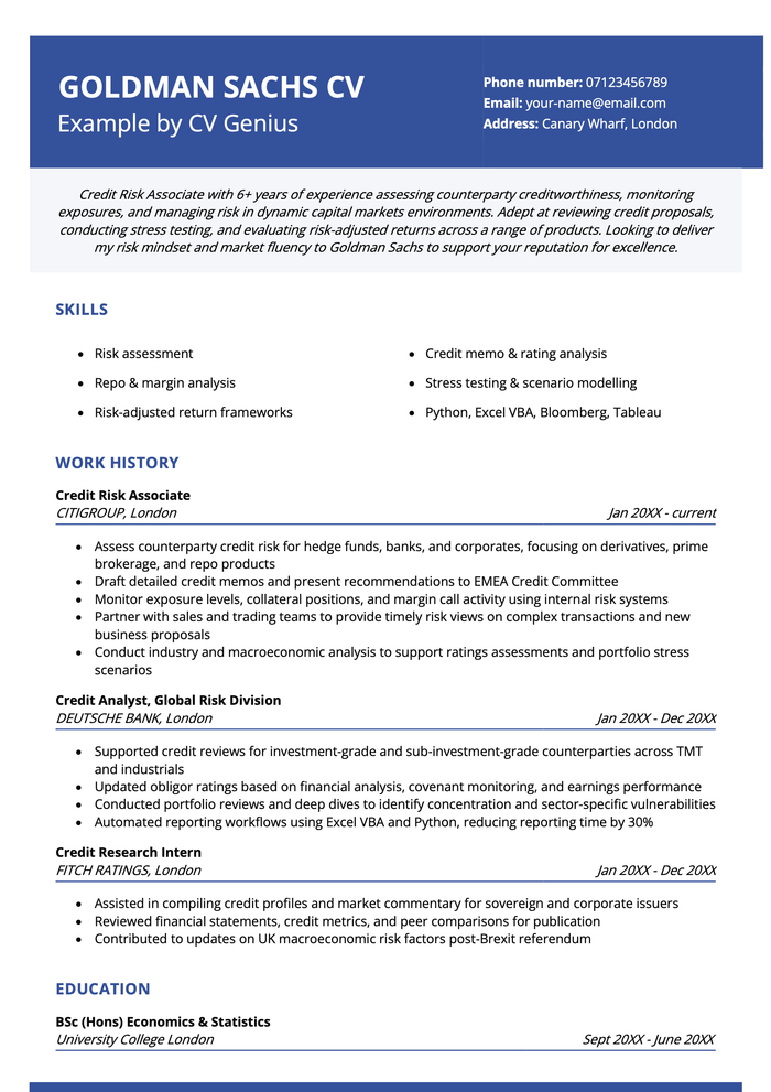 17 Finance CV Examples, Free Template, & Guide for 2025