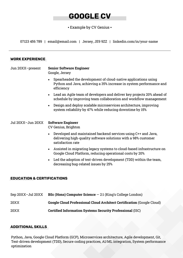 6 UK Software Engineer CV Templates & Writing Guide