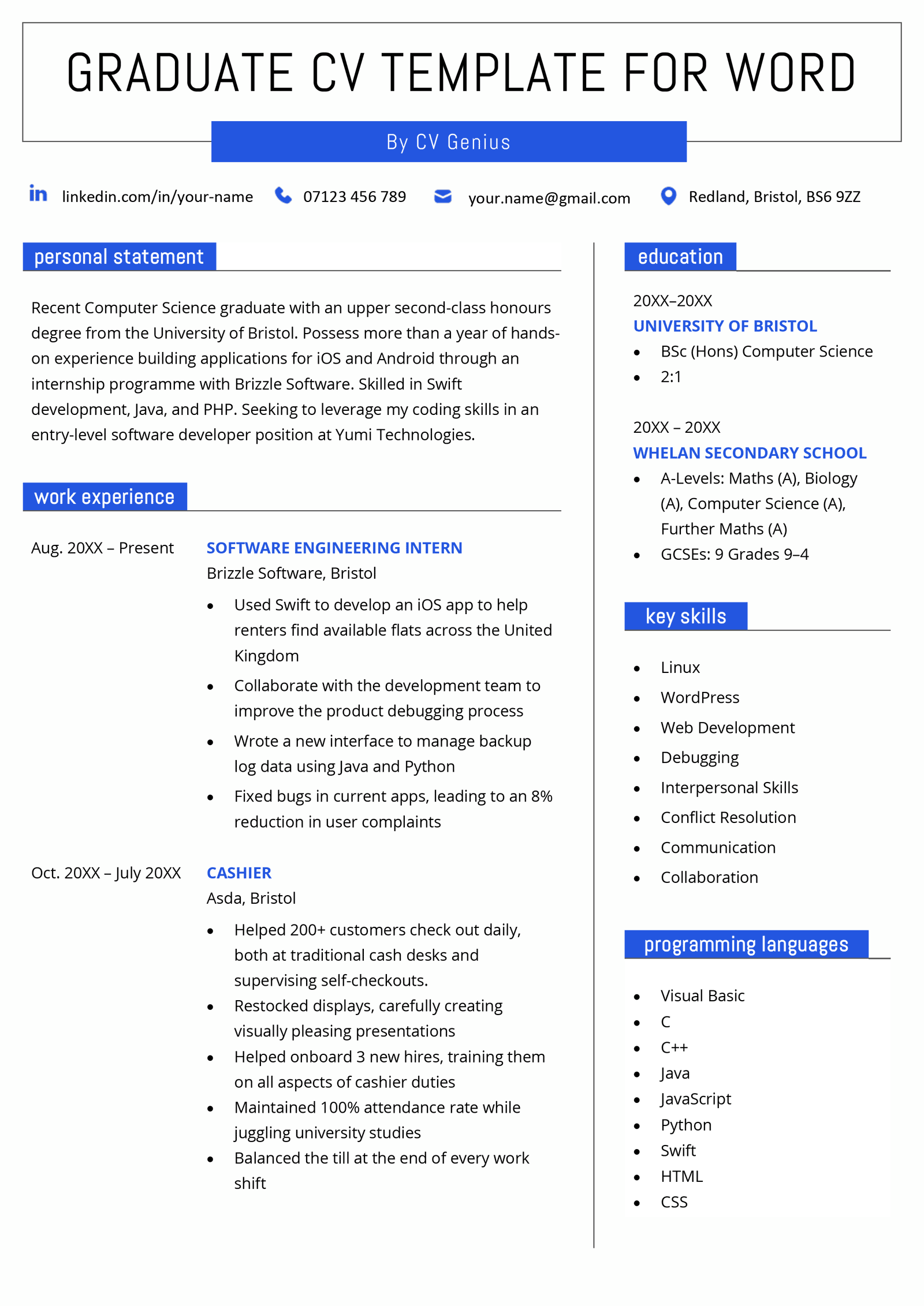 17 Free Downloadable CV Templates for Microsoft Word