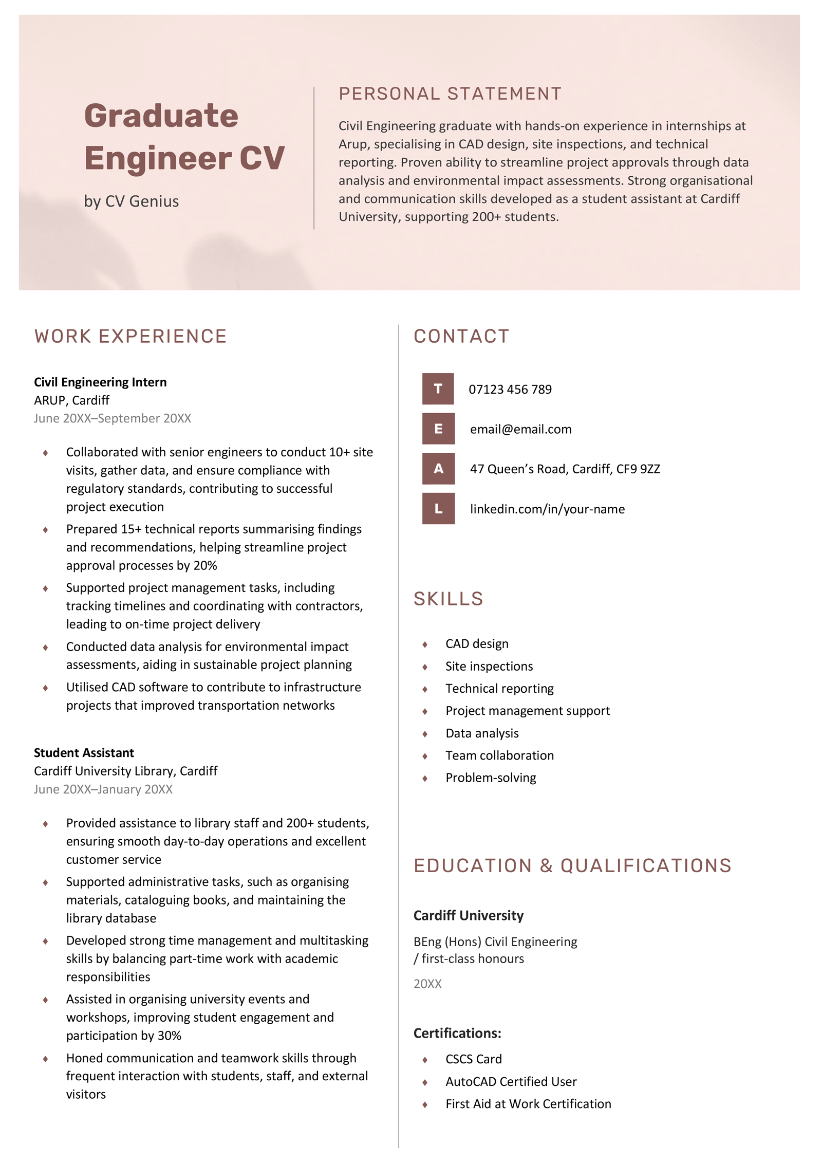 Graduate Engineering CV: Example, Template, & Writing Tips