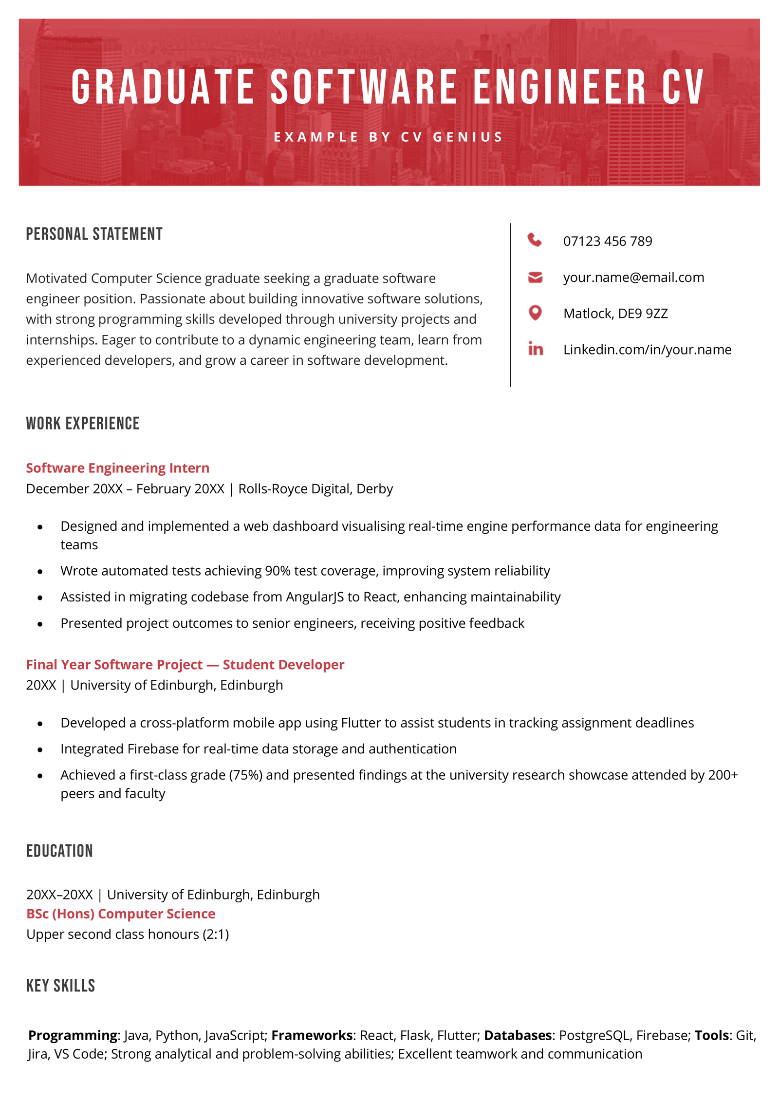 6 UK Software Engineer CV Templates & Writing Guide
