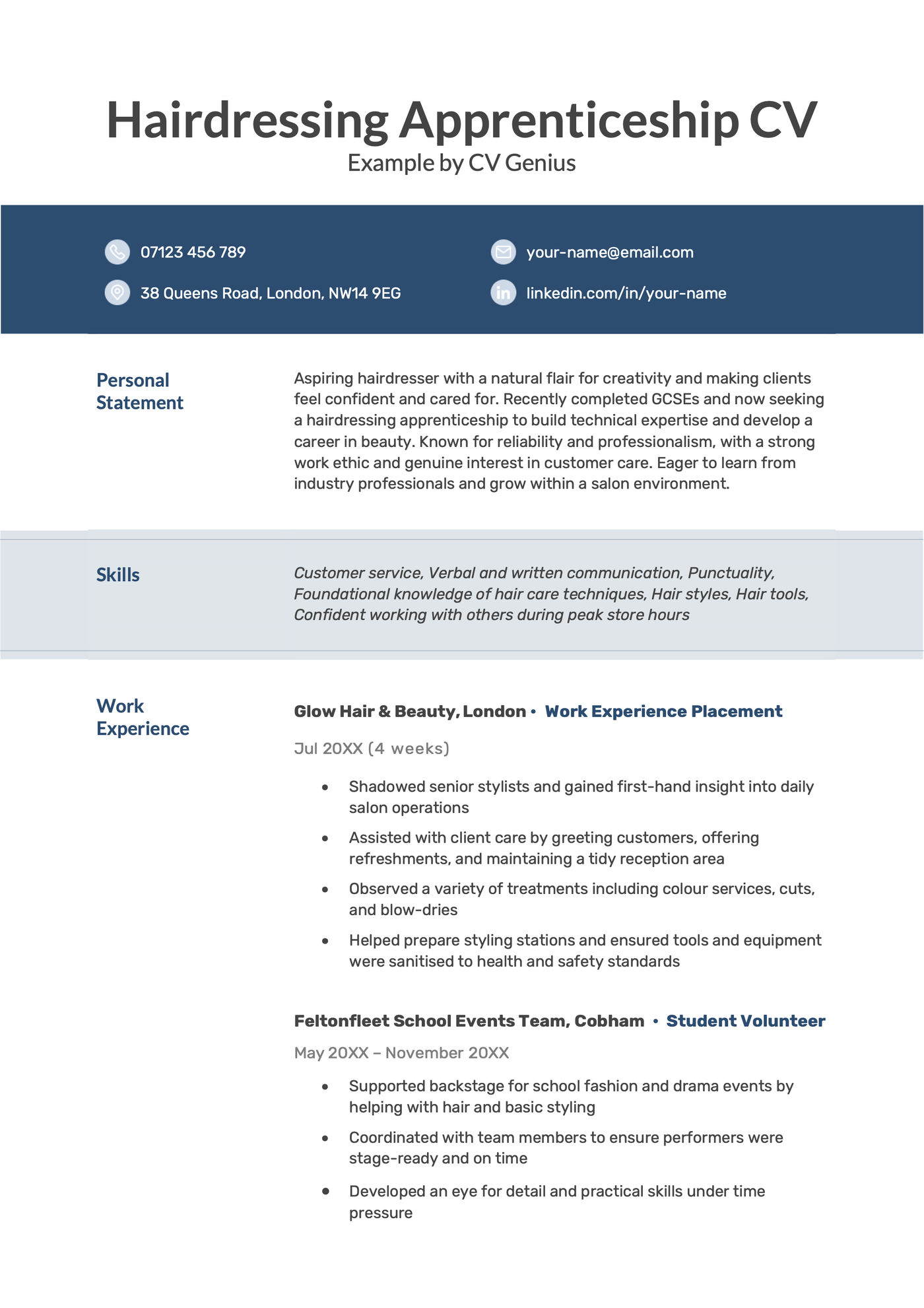 Hairdressing CV: 2 Examples, Template, & Writing Tips