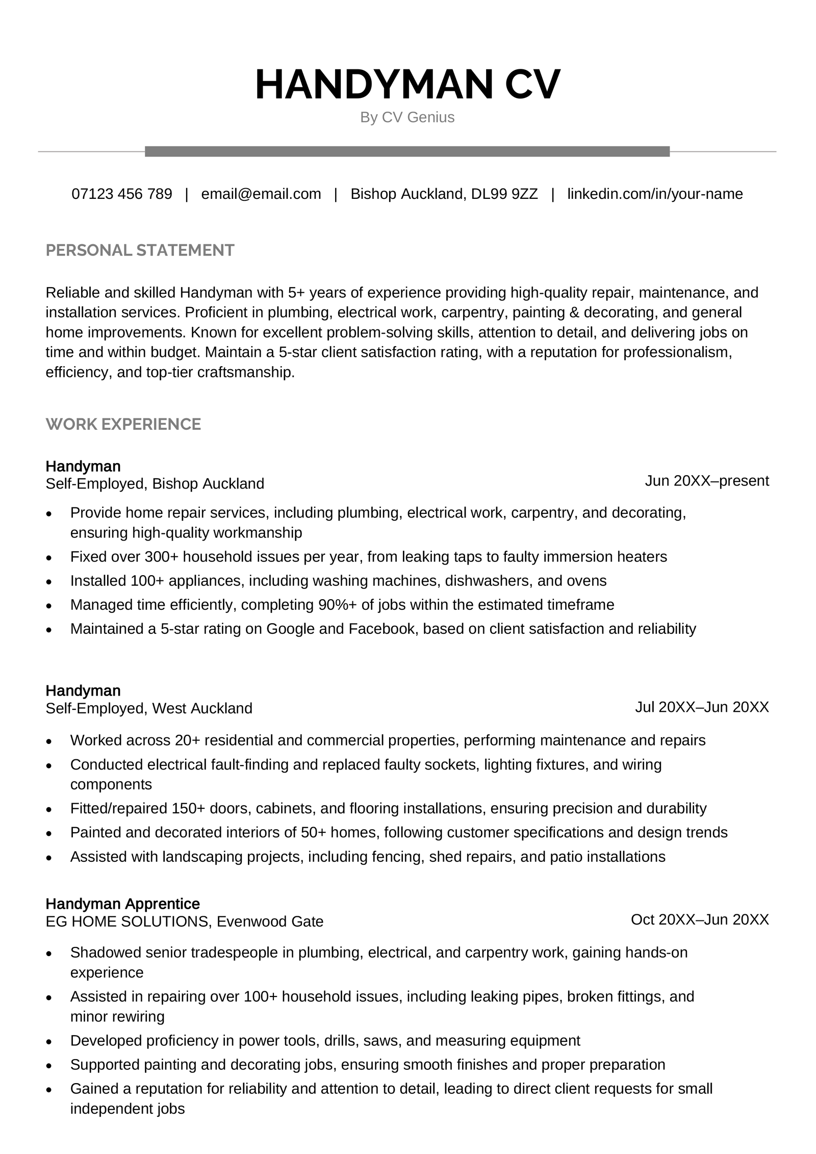 5 Labourer CV Examples & Writing Tips 5 Labourer CV Examples & Writing Tips