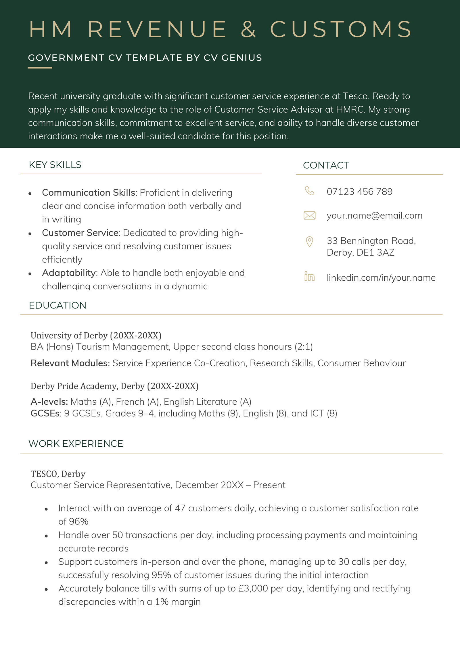 8 Free Government CV Templates (UK Civil Service)