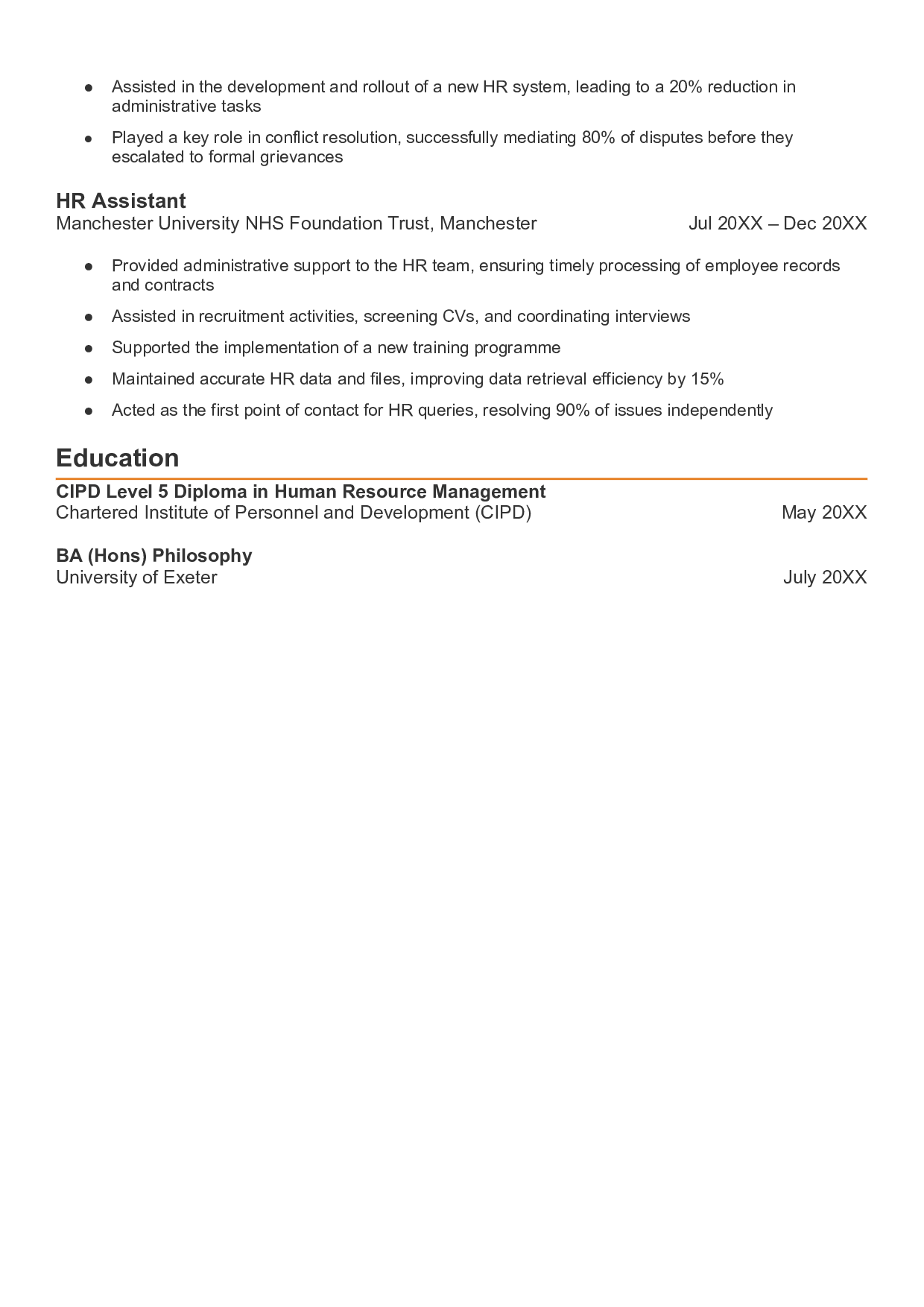 HR Advisor CV Example & Writing Guide