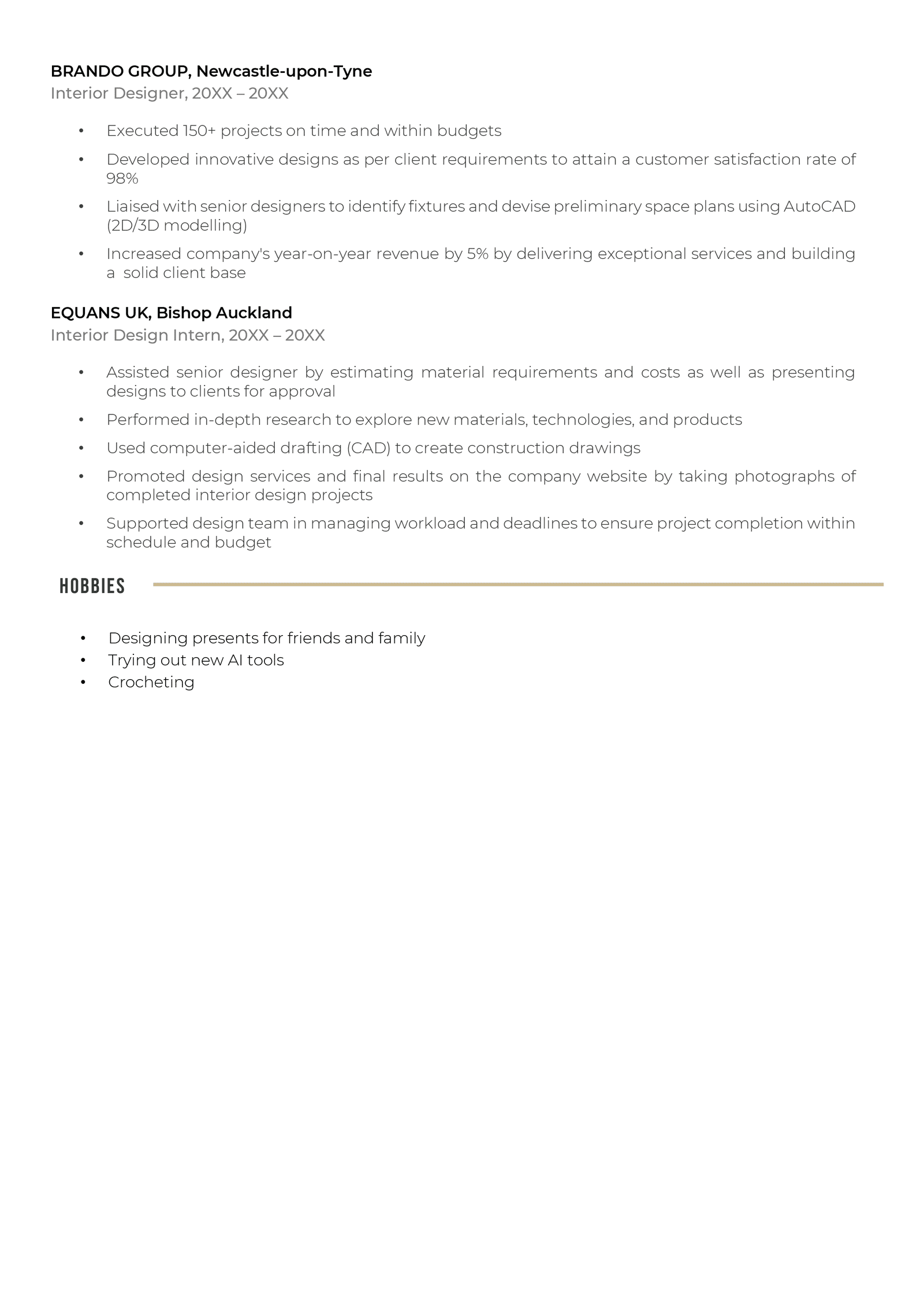 Interior Design Example & Writing Tips for the UK