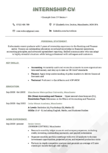 CV for an Internship - Example & Template (Free Download)