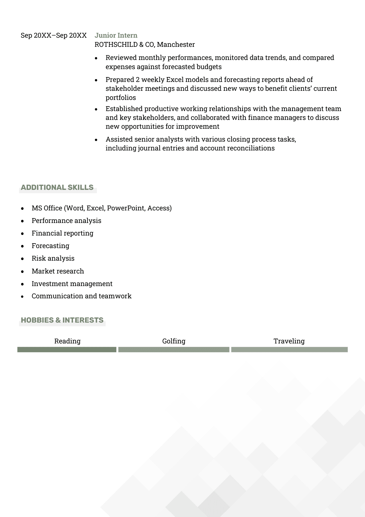 Internship CV - Free Example, Template, & Tips
