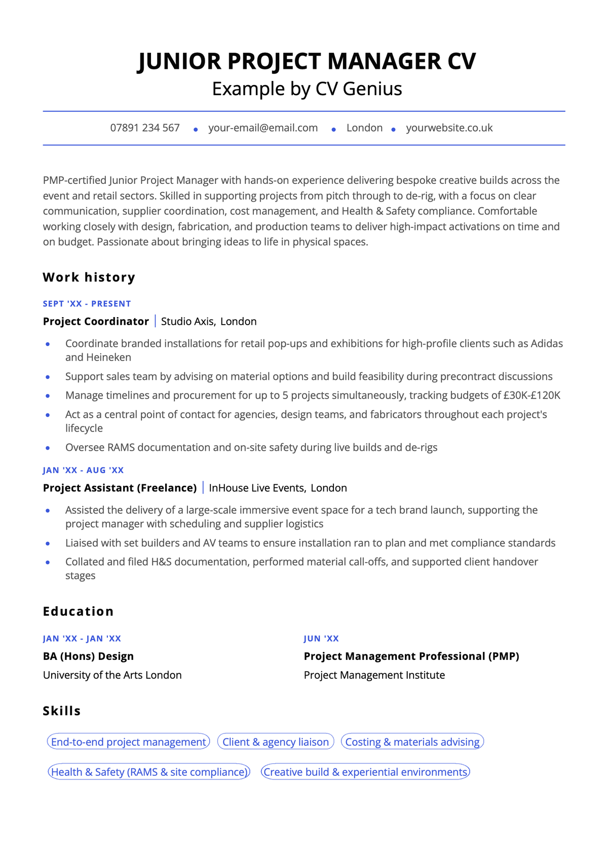 16 Project Manager CV Examples & Free Template for 2025