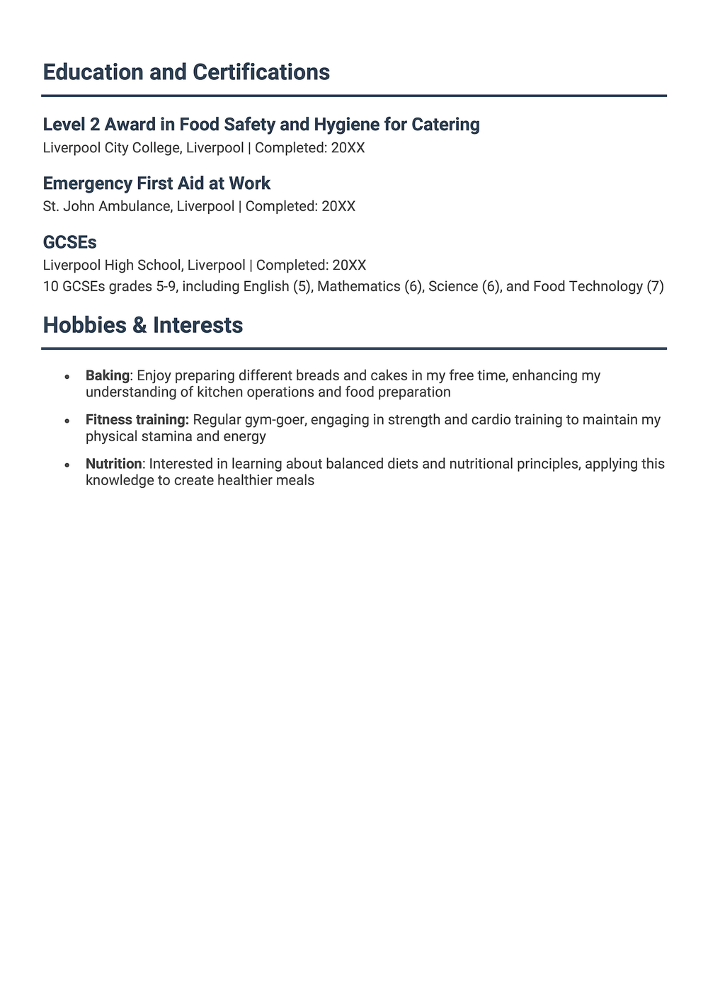 Kitchen Porter CV Example & Writing Tips