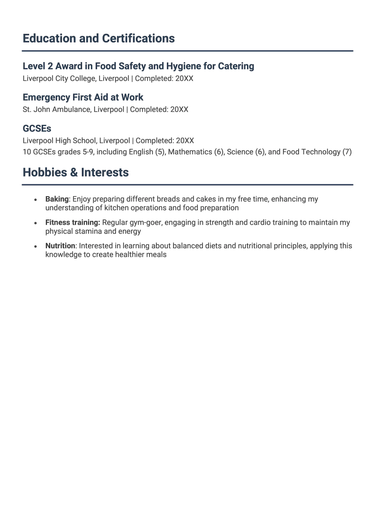 Kitchen Porter CV Example & Writing Tips