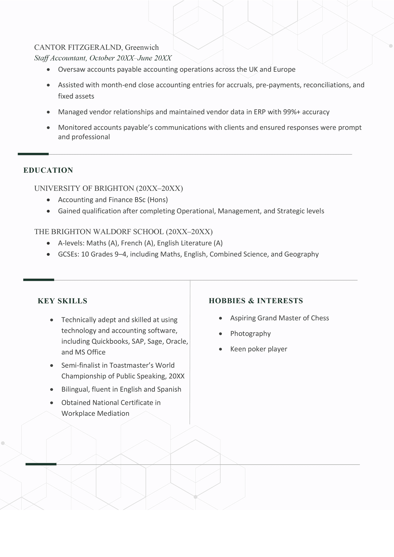 Management Accountant CV Example & Writing Guide