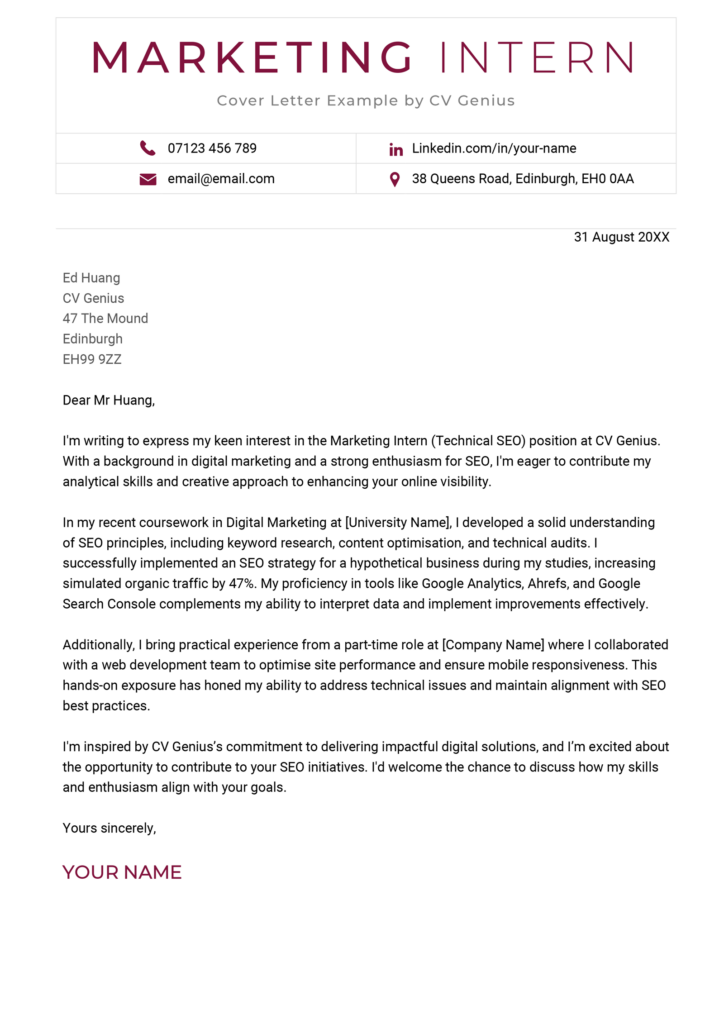 Internships Cover Letter How To Write A Cover Letter For An Internship