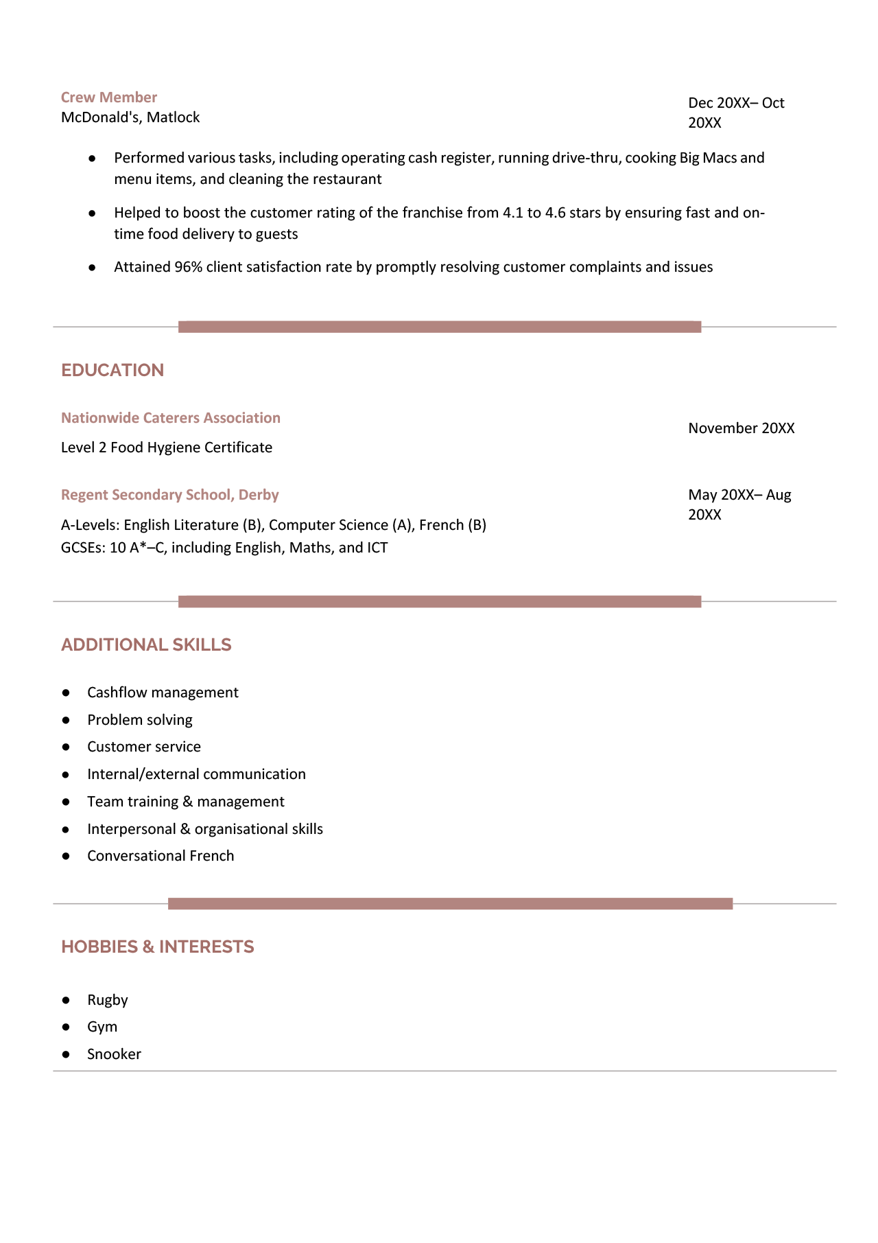 McDonald’s CV: Template, Examples & Top Skills to Include