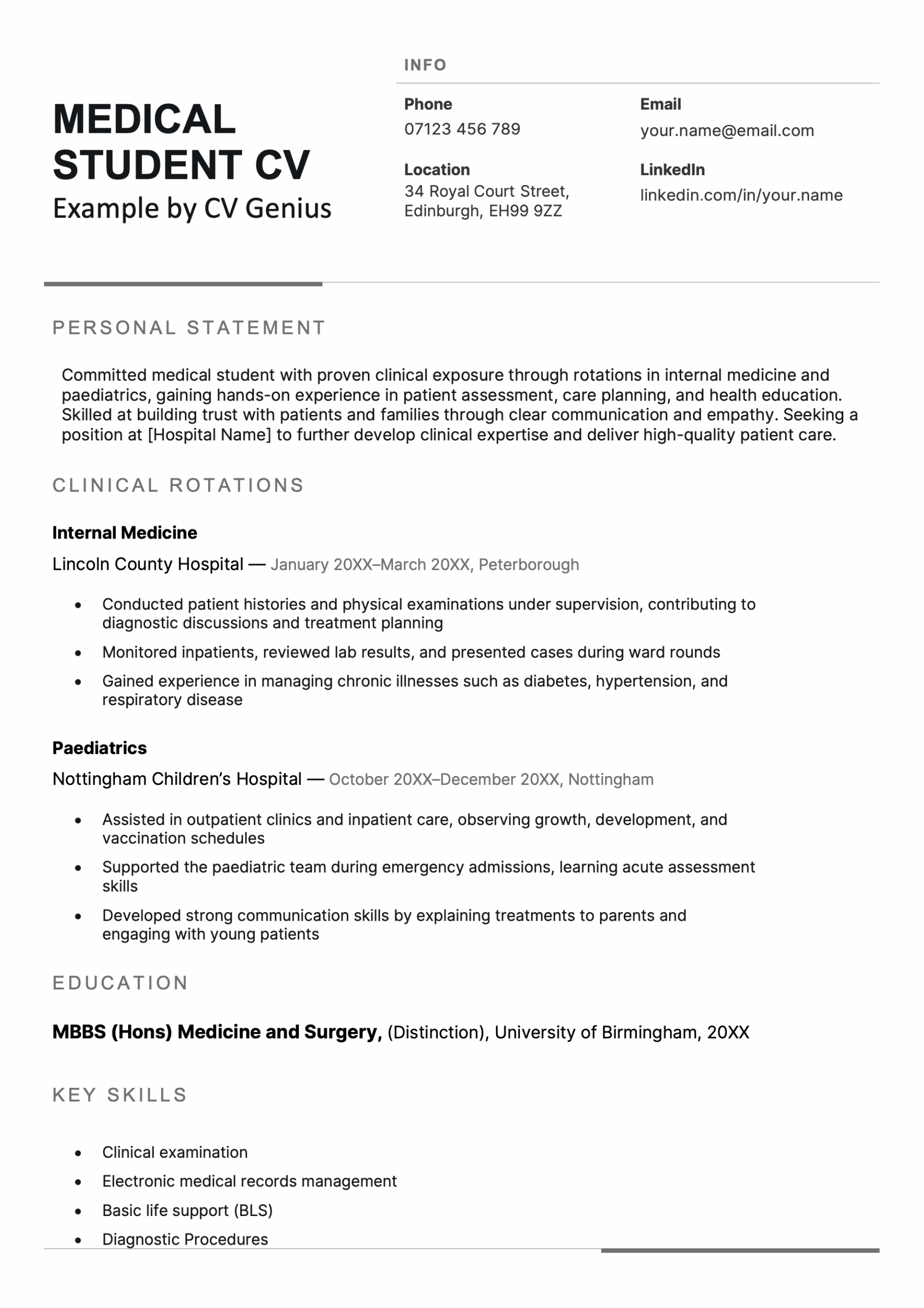 Medical Student CV: Example, Template, & Writing Tips