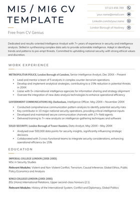 6+ Free Government CV Templates for UK Applicants