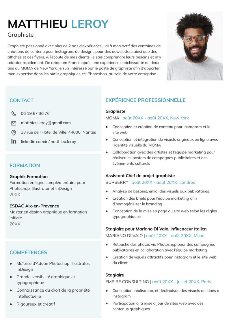 Modèles CV Google Docs gratuits à télécharger et compléter