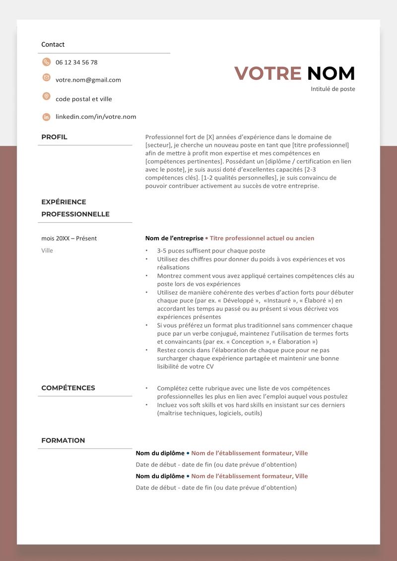 Modèle CV sans photo – 8 modèles gratuits