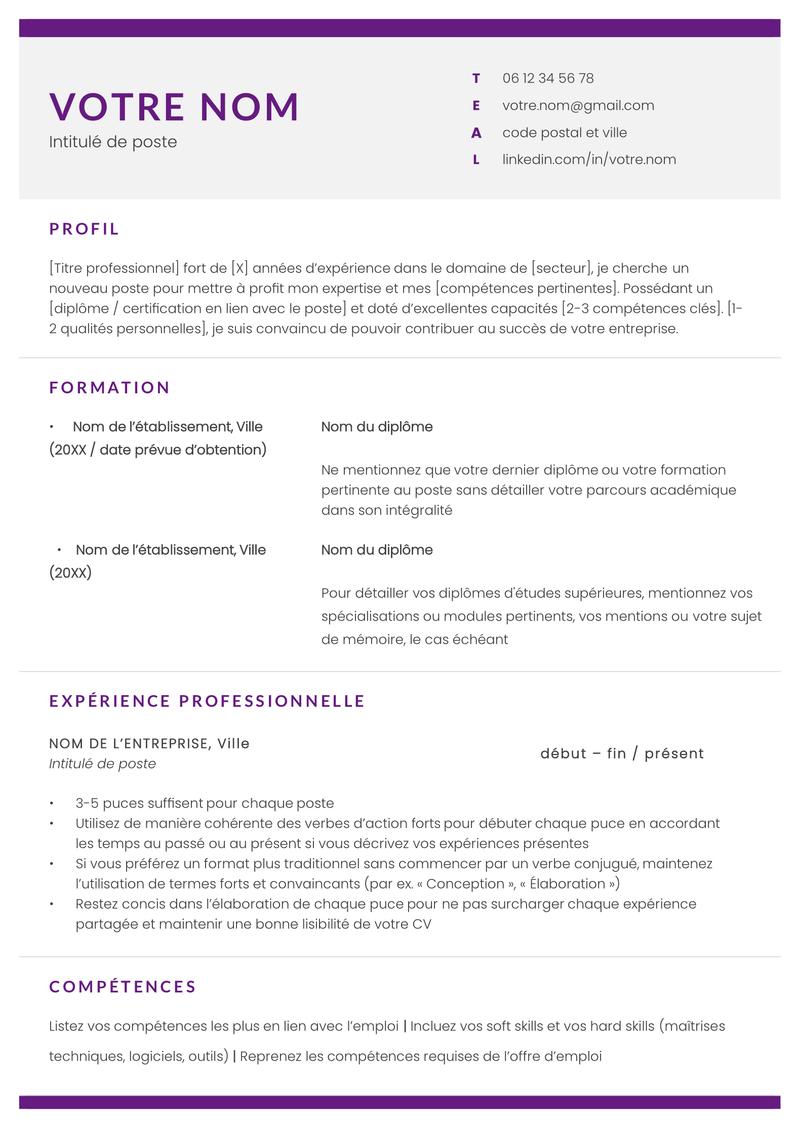 Modèle CV sans photo – 8 modèles gratuits
