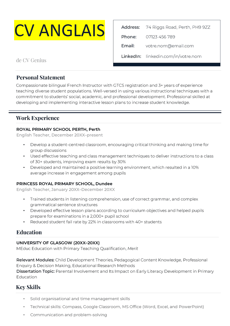 Modèles de CV – Word, LibreOffice, GDocs, PDF, LaTeX