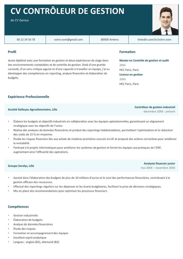Exemples CV contrôleur de gestion