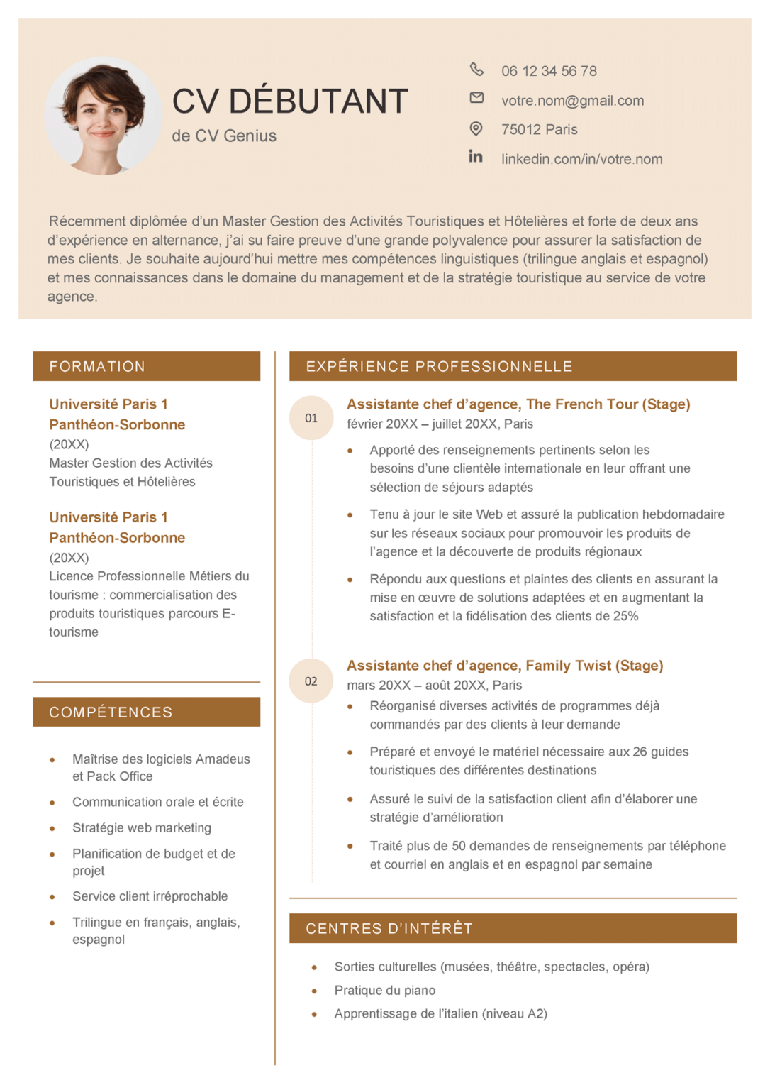 CV débutant – 3 exemples et modèles téléchargeables