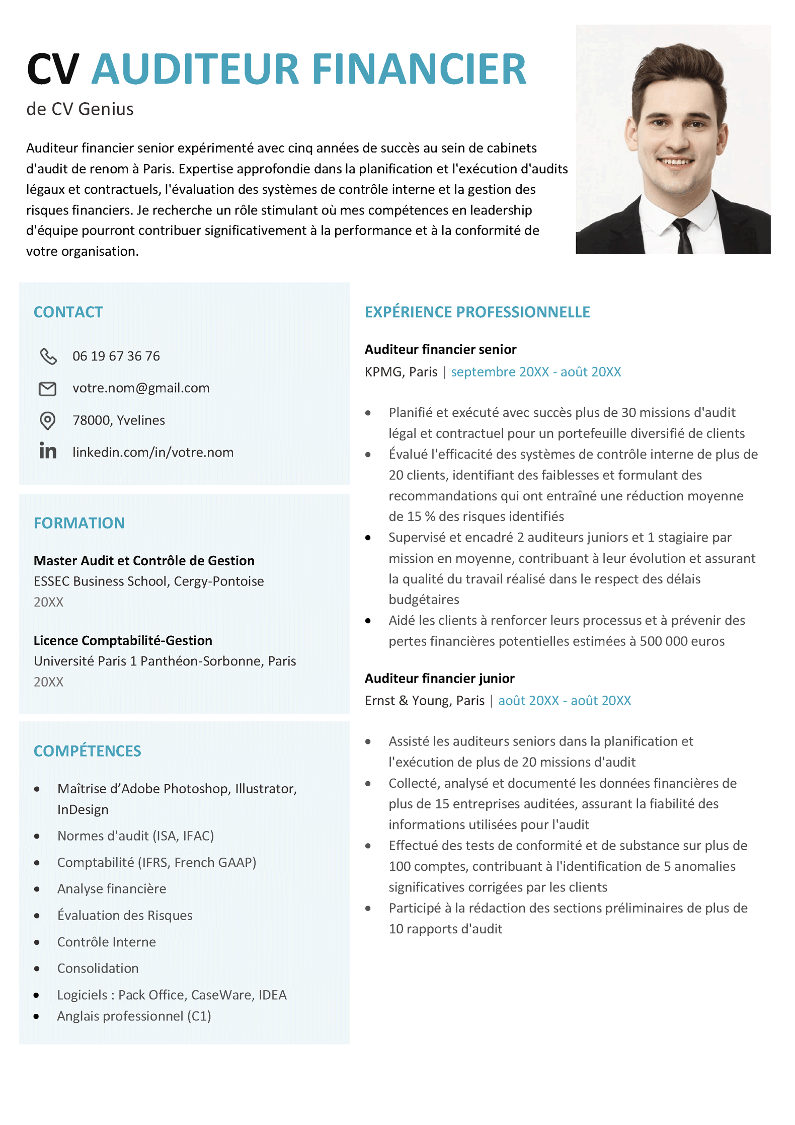 Modèle et exemples de CV finance + conseils