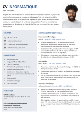 CV data scientist – Modèle et exemple