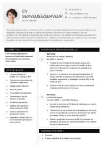 CV serveuse/serveur – Modèle et exemple