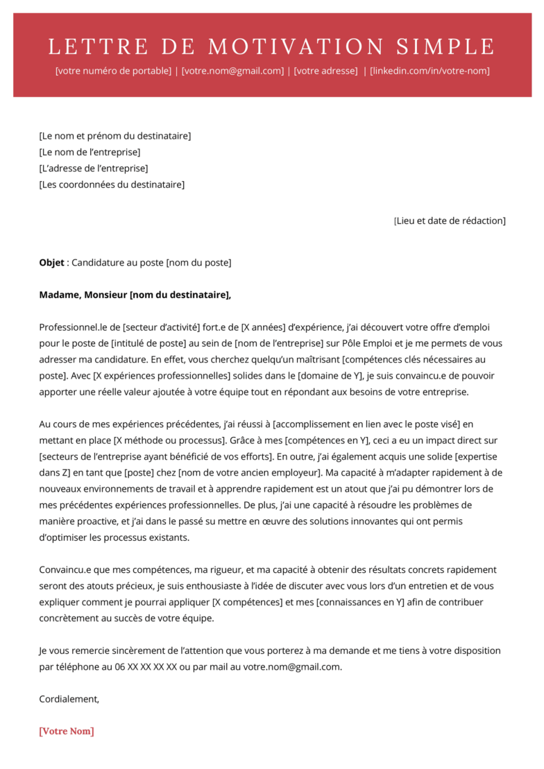 Lettre de motivation simple : Exemples et conseils pour 2024