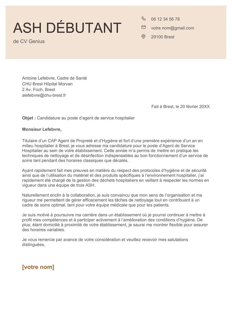 Exemple Lettre Motivation Ash – Lettre De Motivation Ash Sans ...