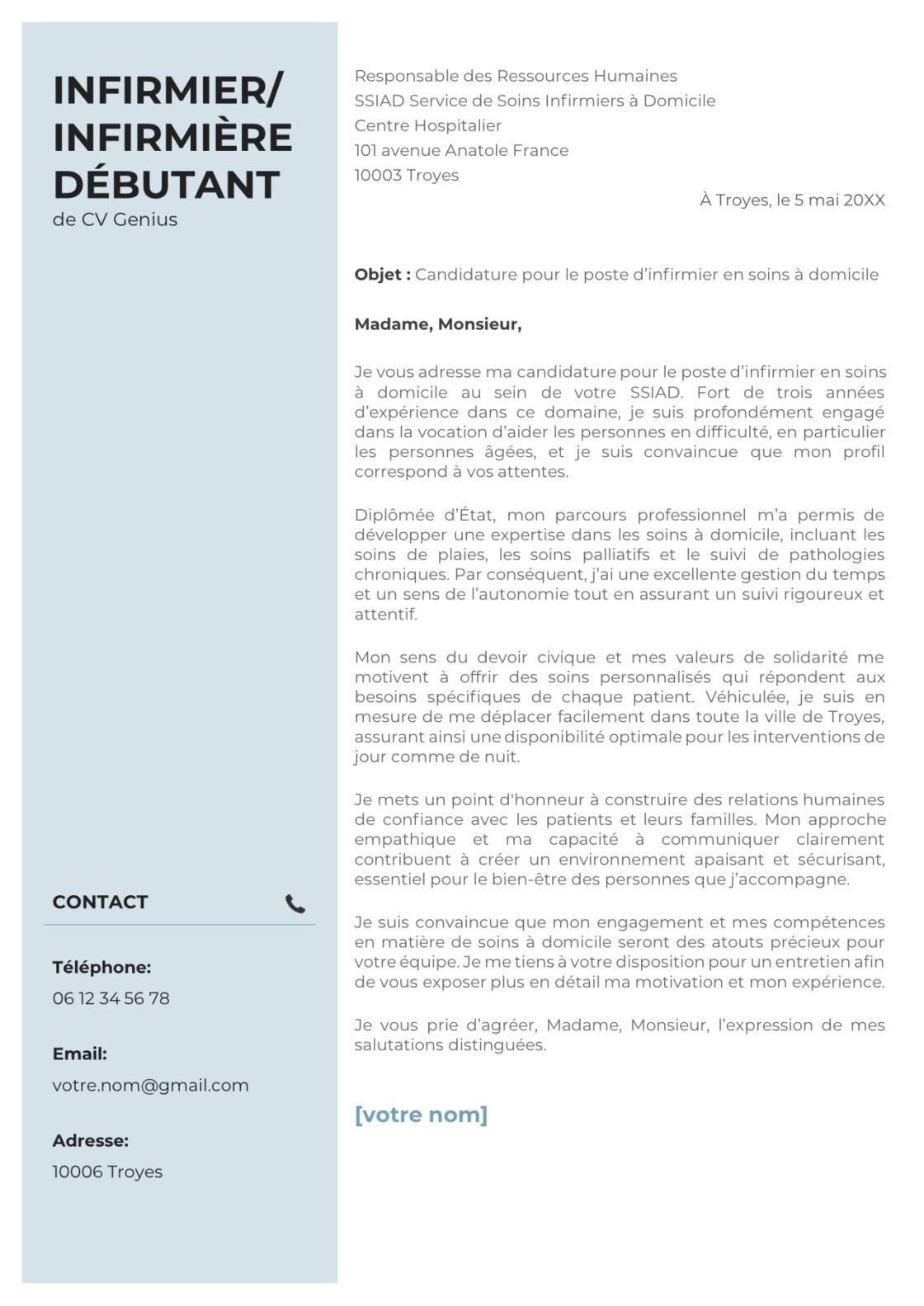 Exemples lettre de motivation infirmier et conseils