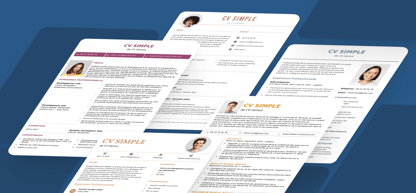 187+ modèles de CV gratuits – Word et LibreOffice