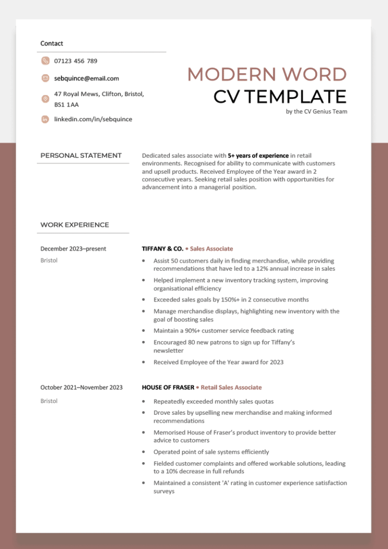 Download Your Free CV Template for Word Now (39+ Options)