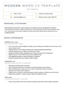CV Templates for Word - 15 Best Free Downloads