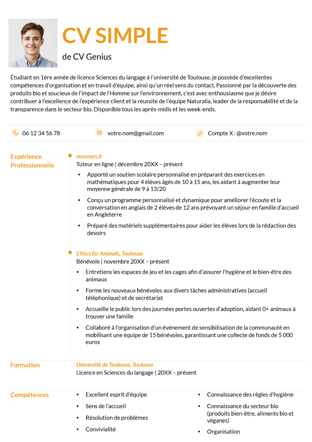 CV simple - Modèles, exemples, et conseils d'optimisation