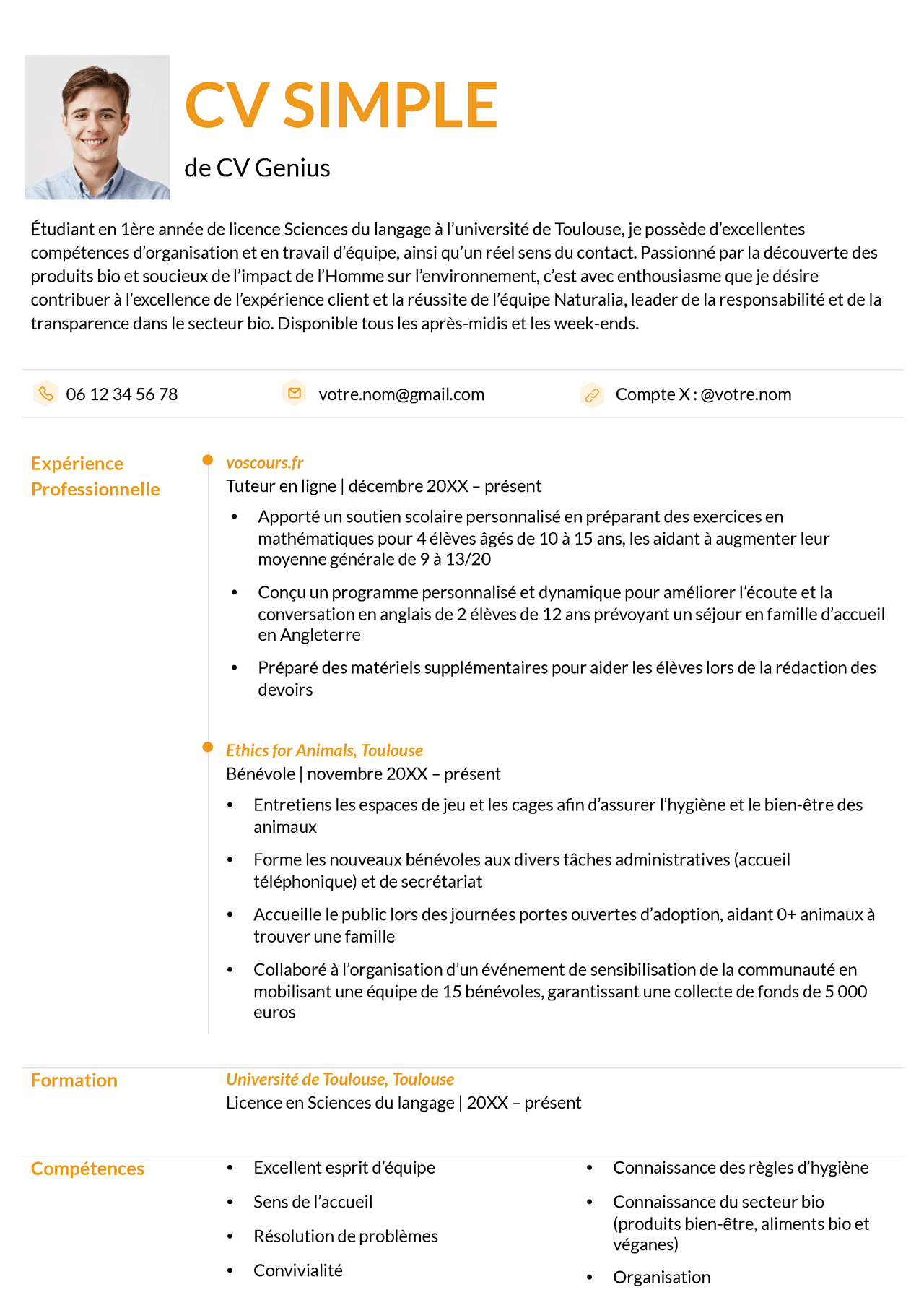 CV simple - Modèles, exemples, et conseils d'optimisation
