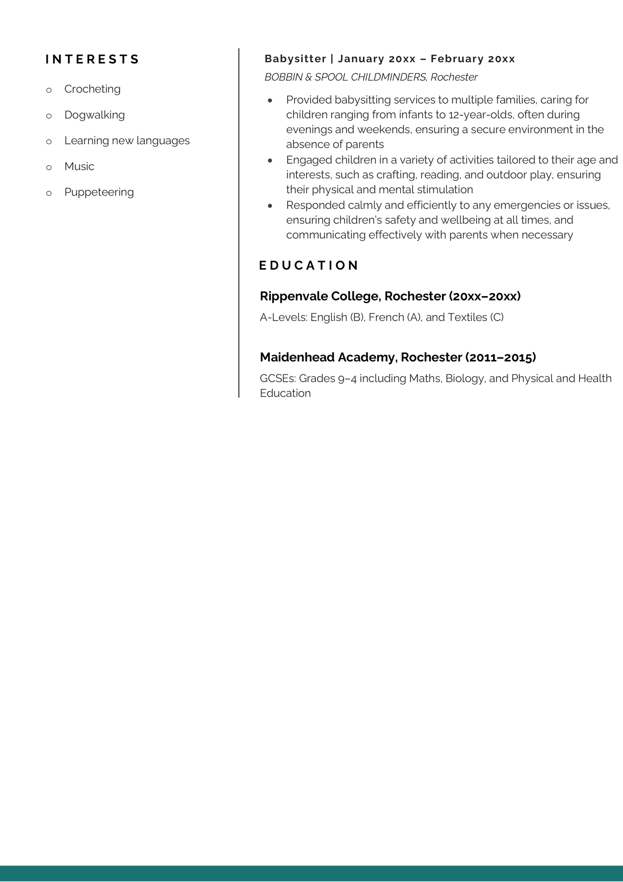 Nanny CV: Examples and 3 Key Writing Tips