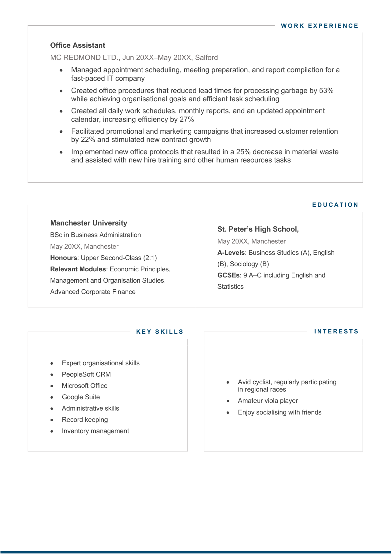 Office Manager CV Example & Writing Guide for 2025 Office Manager CV Example & Writing Guide for 2025