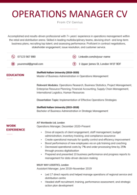 Office Manager CV - Example & Free UK Template