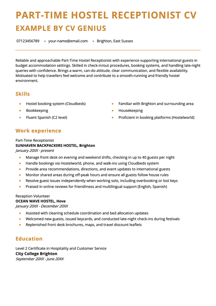 12 Receptionist CV Examples for 2026 (With Templates & Tips)